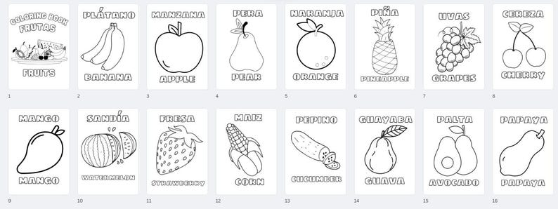 70 Fruits & Vegetables SPANISH-ENGLISH With Real Pictures | Bilingual ...