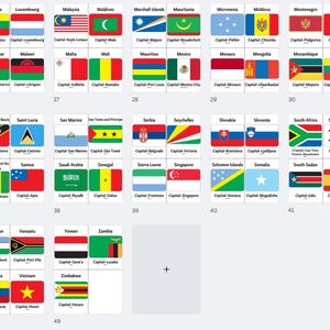 World Flags Flashcards: Geography Learning Cards (digital Download) - Etsy