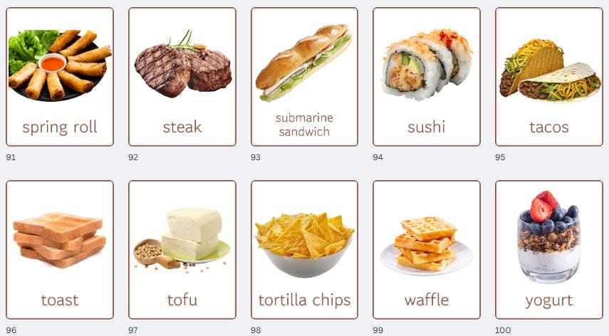 100 Most Common FOOD and SNACKS, Real Pictures, Kids Meal, Toddler Menu ...