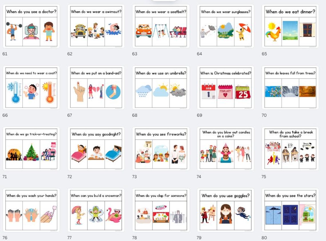 100 WH Question Flash Cards: Autism & Speech Therapy (printable) - Etsy