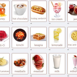 100 Foods & Snacks Flashcards: Montessori Nutrition Cards (printable ...