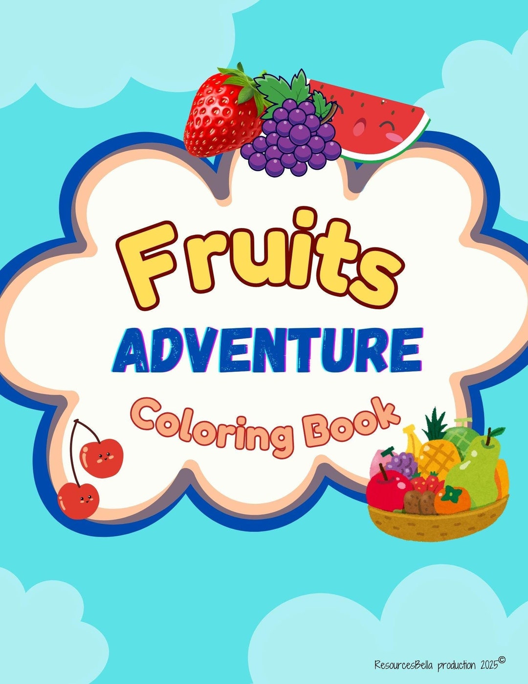 Fruits Coloring Book - Etsy
