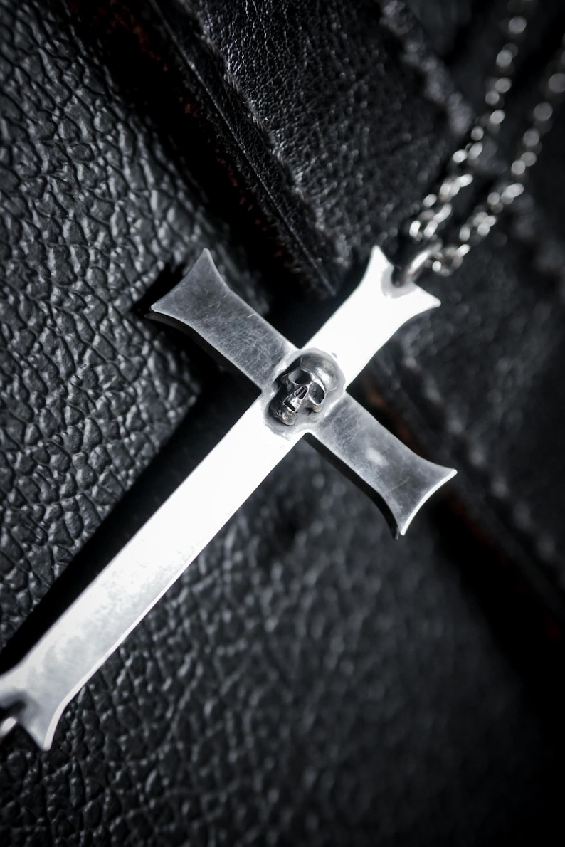 Inverted Vampire Cross Pendant Large Necklace Reversible - Goth Jewelry ...