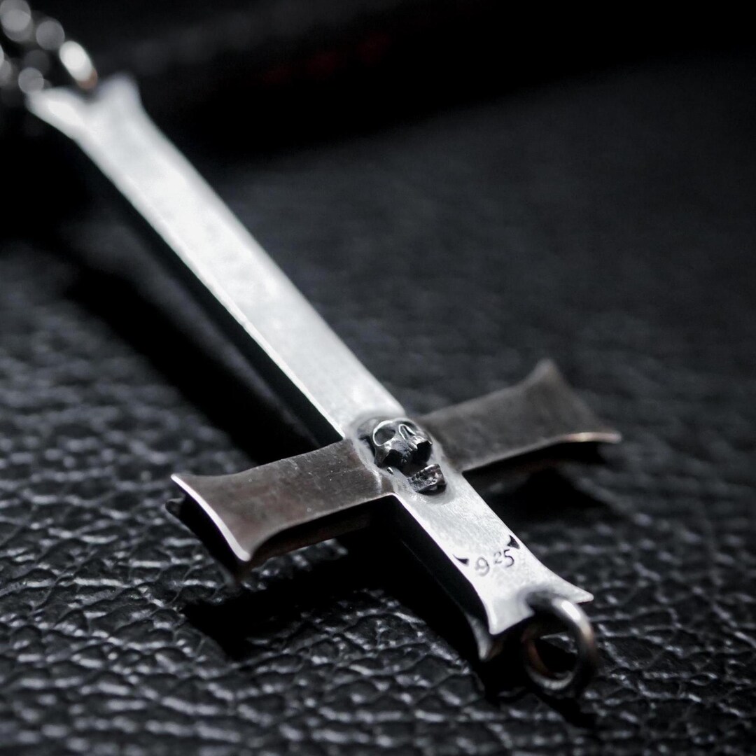 Inverted Vampire Cross Pendant Large Necklace Reversible - Goth Jewelry ...