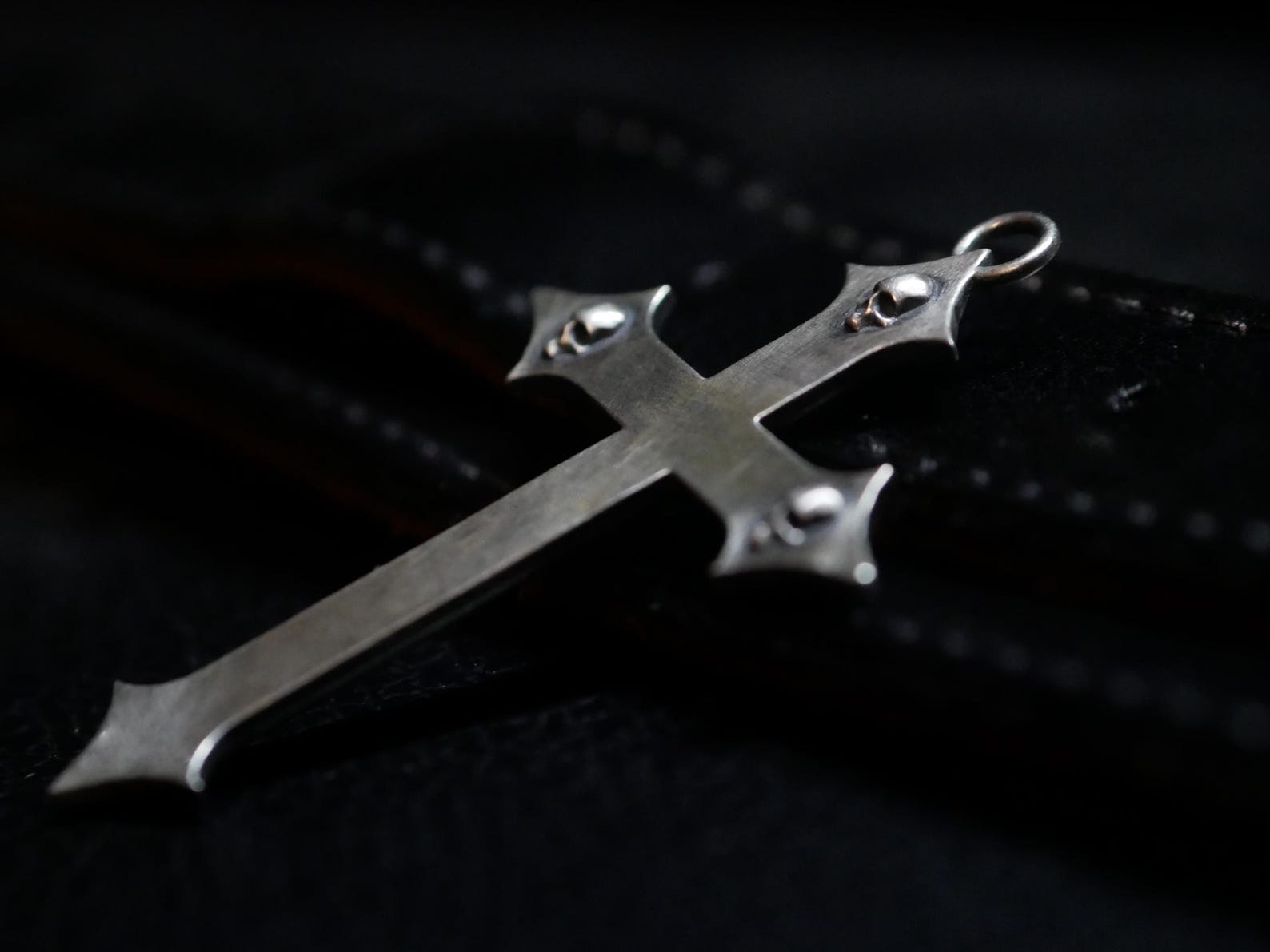 Large Minimalistic Vampire Cross Pendant - Sterling Silver 925 Goth ...