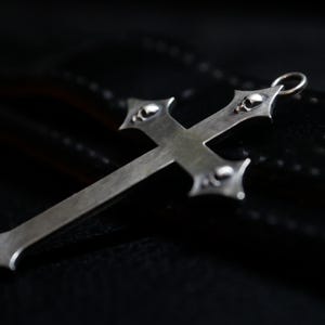 Large Minimalistic Vampire Cross Pendant - Sterling Silver 925 Goth ...