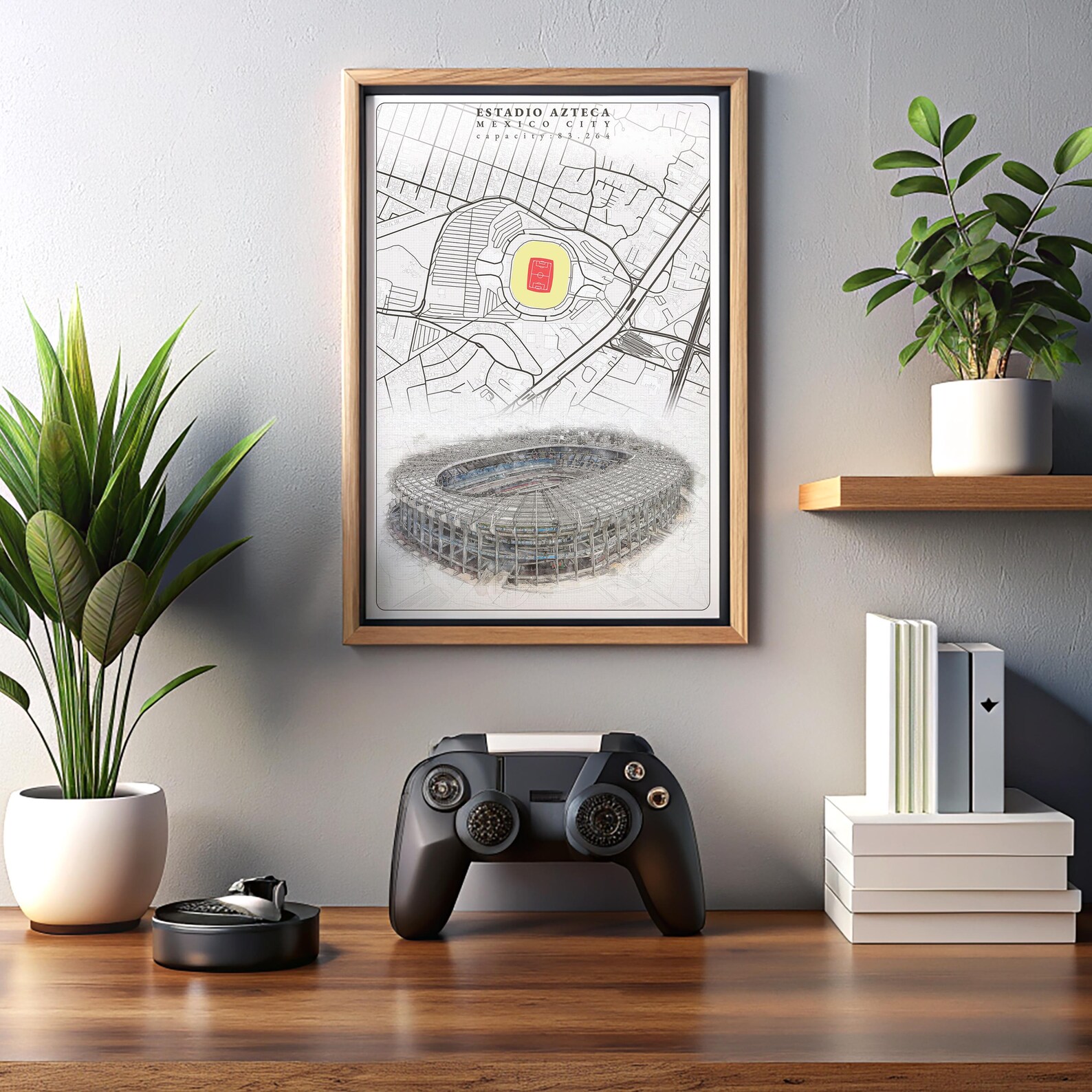 Estadio Azteca Stadium Location Art, Digital Printable Poster, Mexico ...