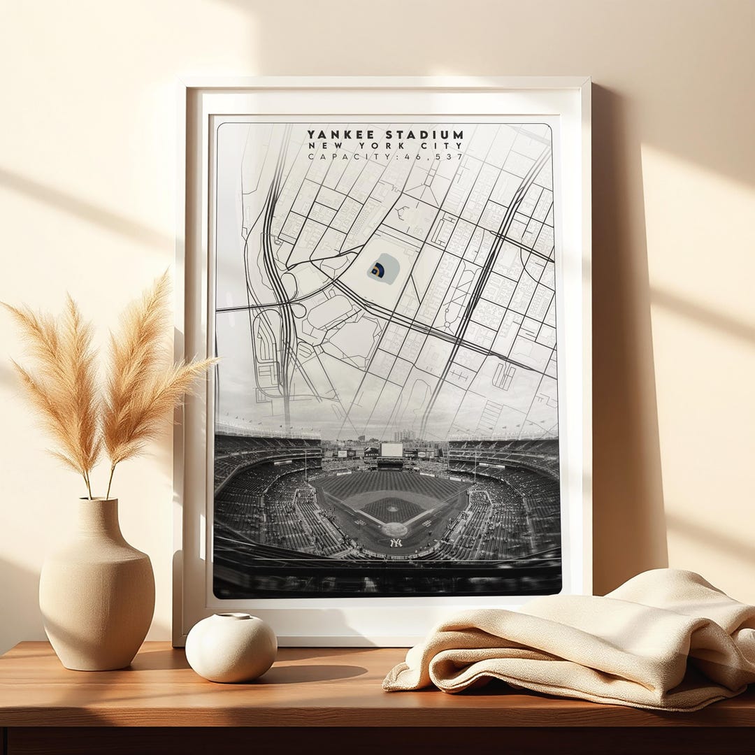 Yankee Stadium Wall Art, Modern Aesthetic Urban Decor for Man Cave ...