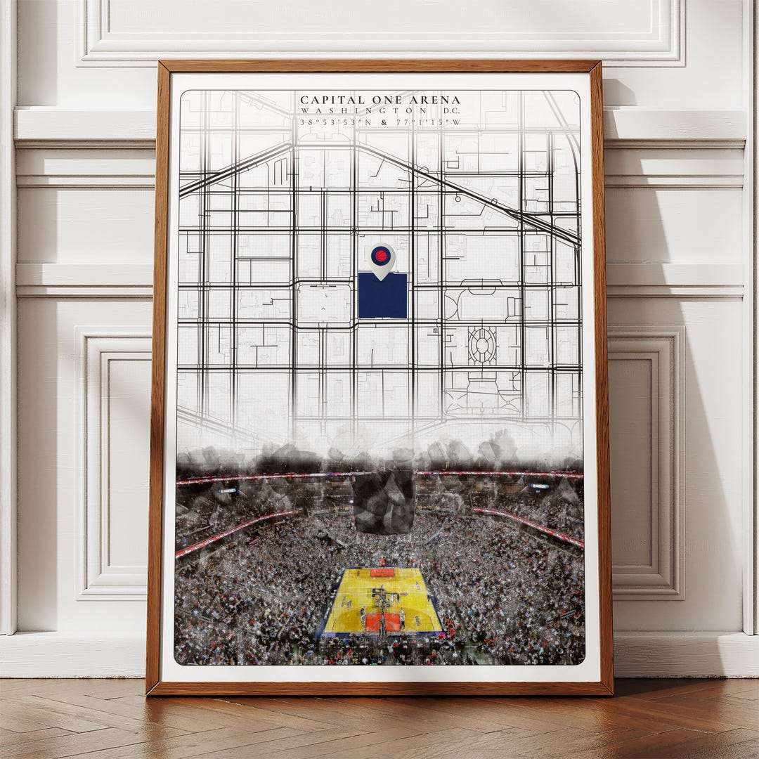 Capital One Arena Stadium Poster, Minimalist Basketball Artwork, Dallas ...