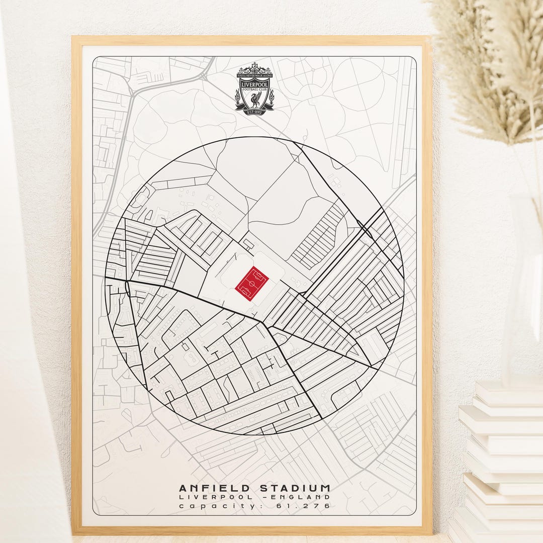 Printable Anfield Stadium Artwork, Inspirational Football Design ...