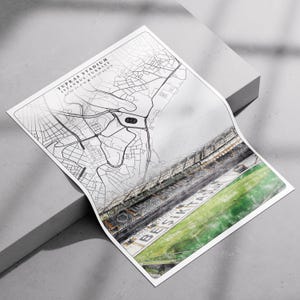 Tupras Stadium Istanbul Map Art: Besiktas Soccer Fans Gift (digital ...