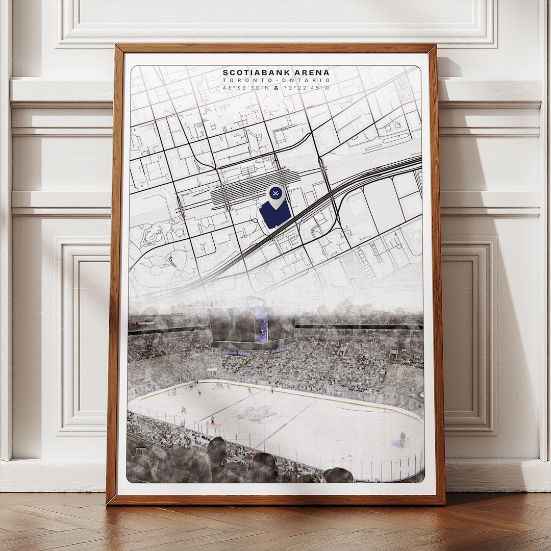 Scotiabank Arena Location Map Poster, Toronto Maple Leafs Stadium ...
