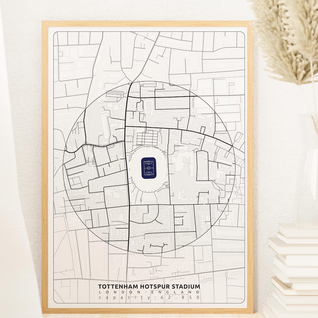 Tottenham Hotspur Stadium Map Art: Minimalist Football Poster (digital ...