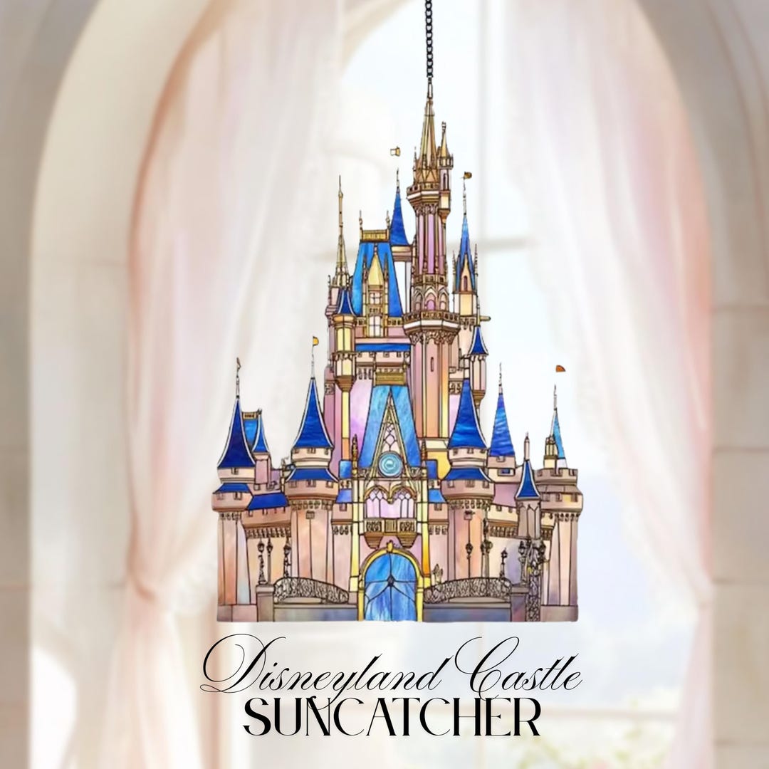 Cute Pink Disneyland Castle Suncatcher – Disney Princess Castle Window ...