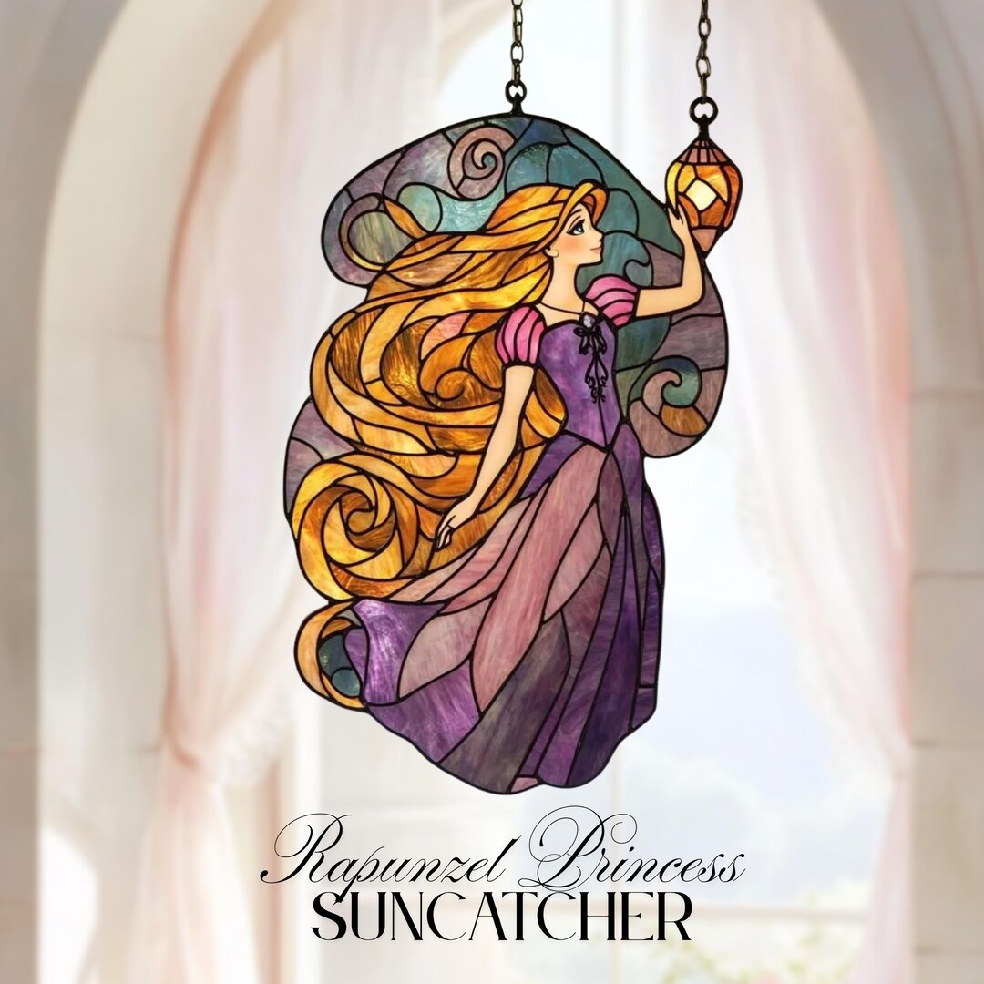Rapunzel Tangled Princess Suncatcher, Stained Glass Princess Window ...