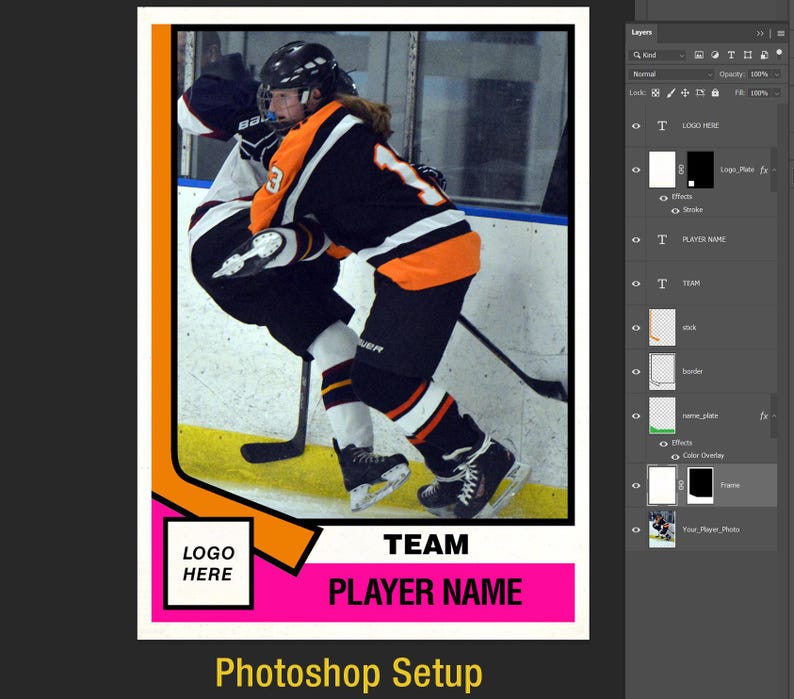 1974-75 Custom Hockey Card Template | Retro Opc/topps Style | Canva ...