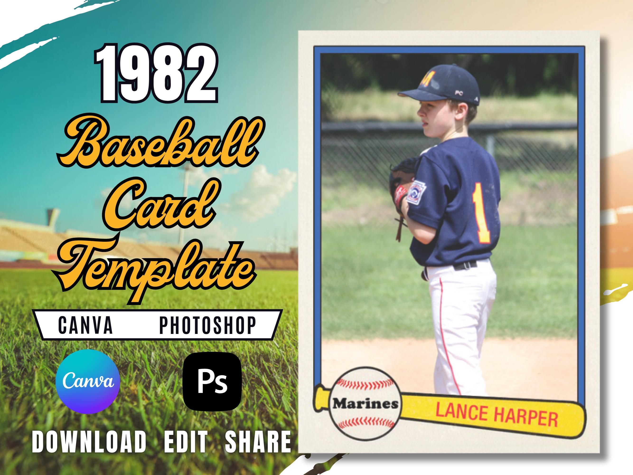 1982 Custom Baseball Card Template | Vintage Donruss Style | Canva ...
