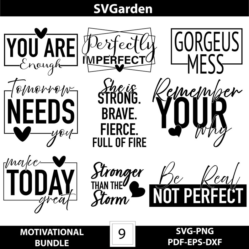 Motivational Quotes SVG PNG Bundle - Inspirational Sayings Bundle ...