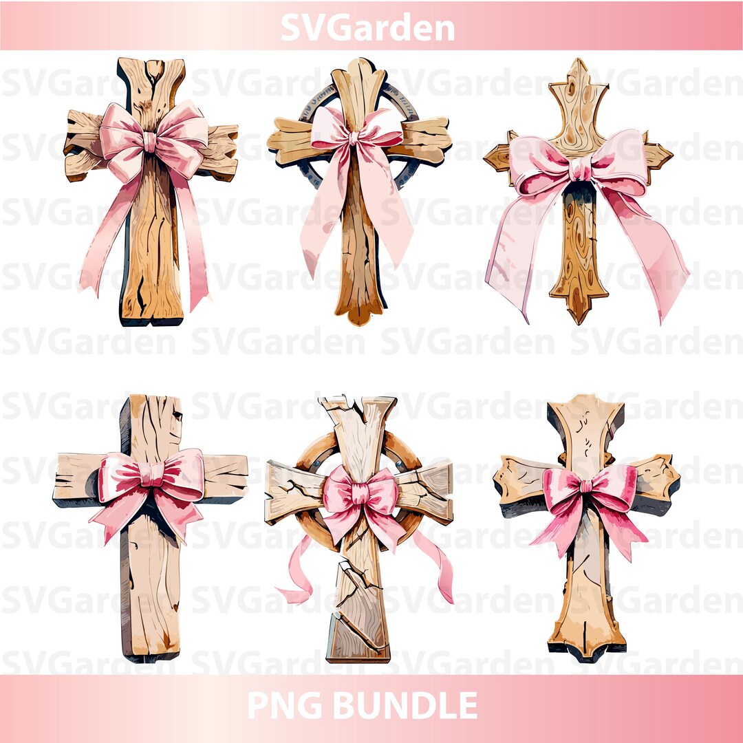 Cross Coquette Bow PNG Bundle - Christian Easter Png - Easter Jesus Png ...