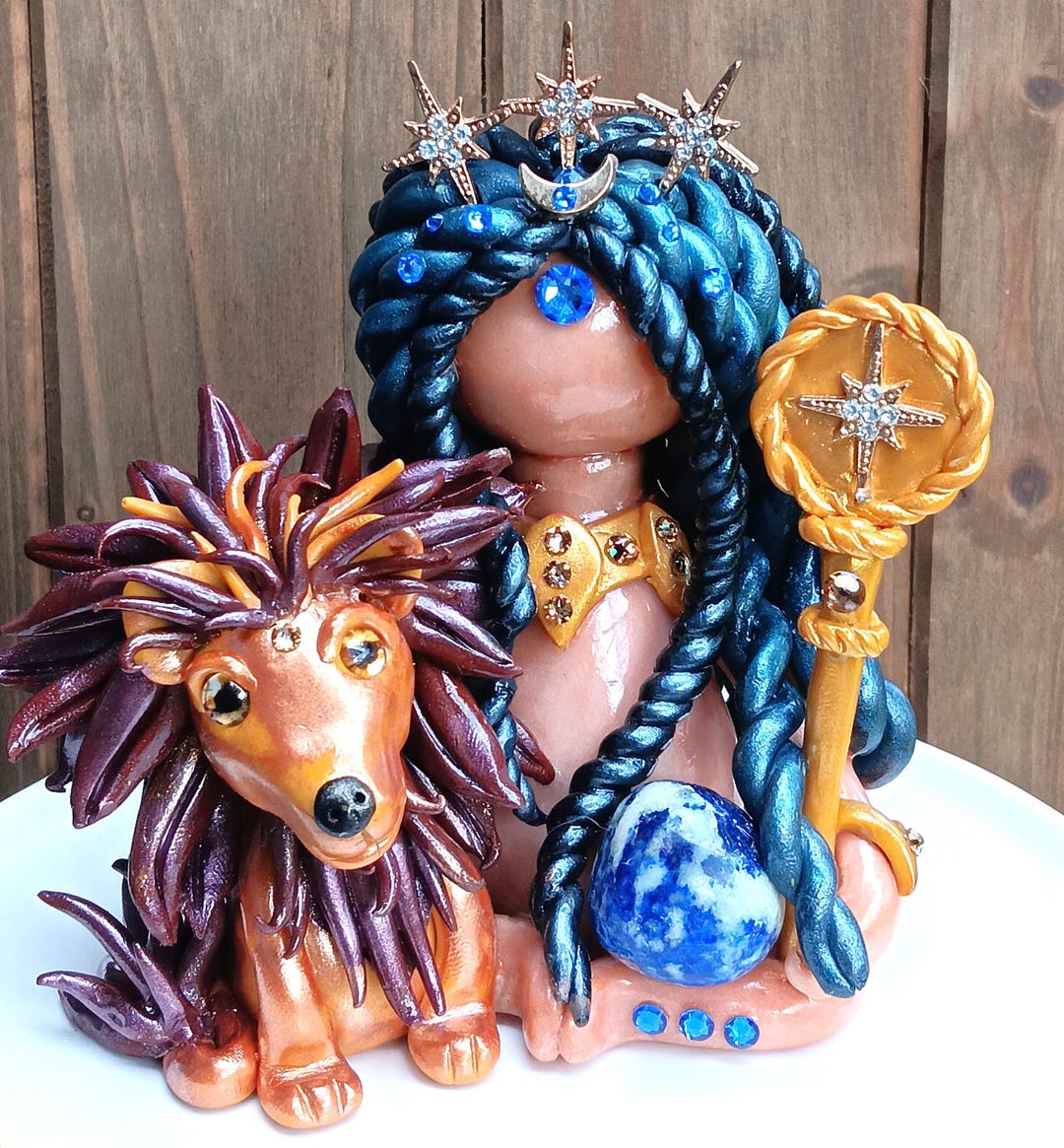 Inanna Ishtar Sumerian Goddess Sculpture With Lapis Lazuli | Sacred ...
