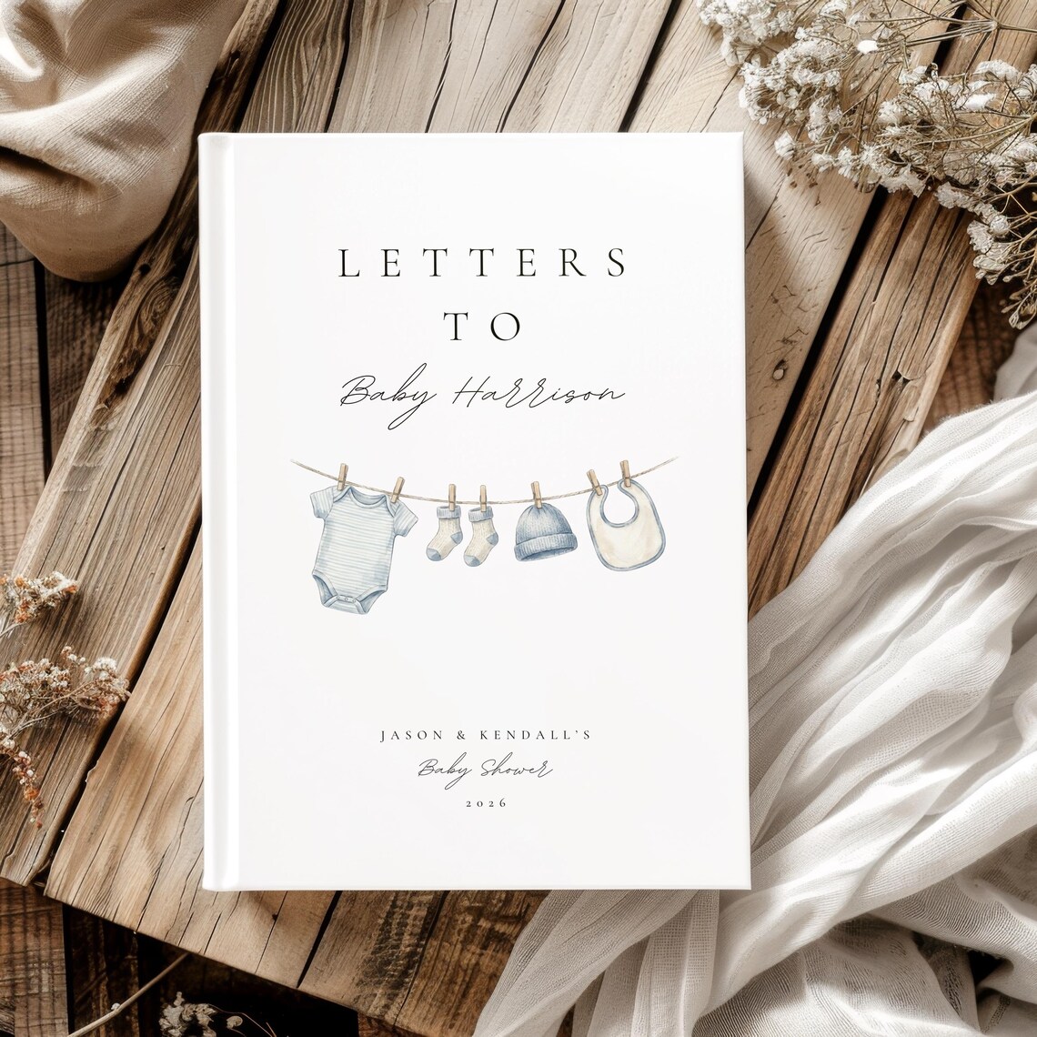 Personalized Baby Shower Guest Book Custom Letters to Baby Memory ...