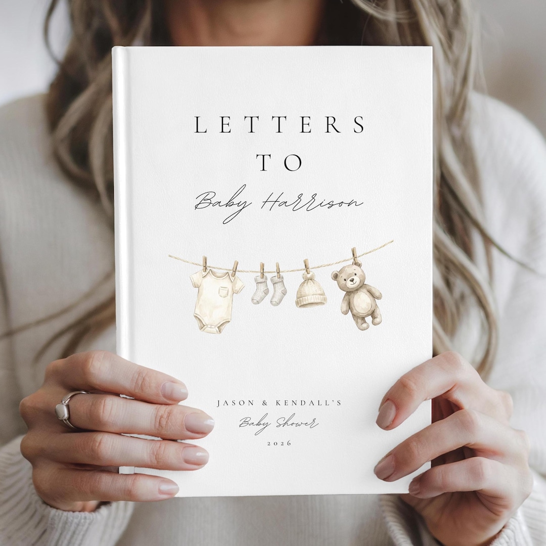 Personalized Baby Shower Guest Book Custom Letters to Baby Memory ...