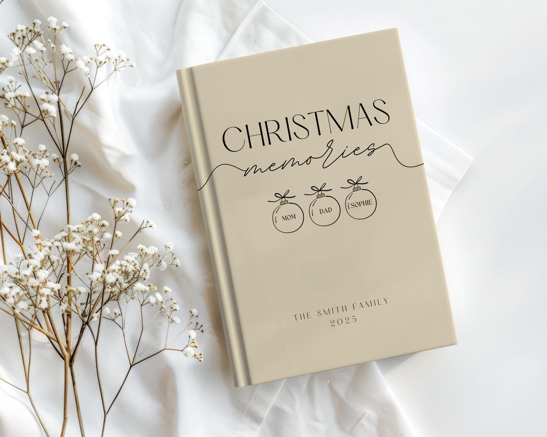 Christmas Memories Book Custom Family Name Christmas Baby Shower ...