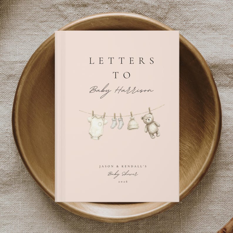 Personalized Baby Shower Guest Book Custom Letters to Baby Memory ...