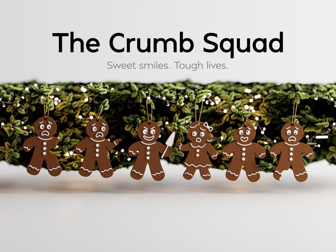 The Crumb Squad – Funny 3d-printed Gingerbread Ornaments | Christmas ...
