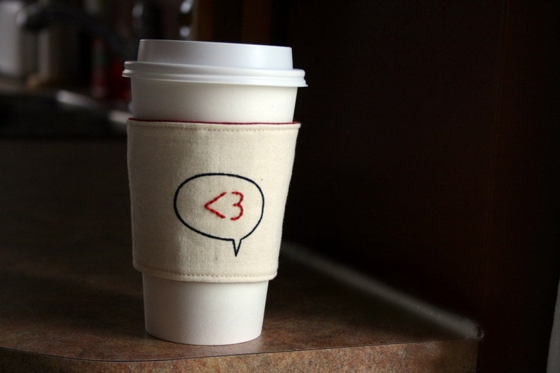 I Heart You Cup Cozy - Etsy