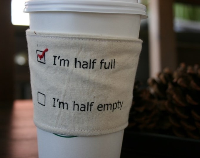 Opptimist/pessimist Cup Cozy - Etsy