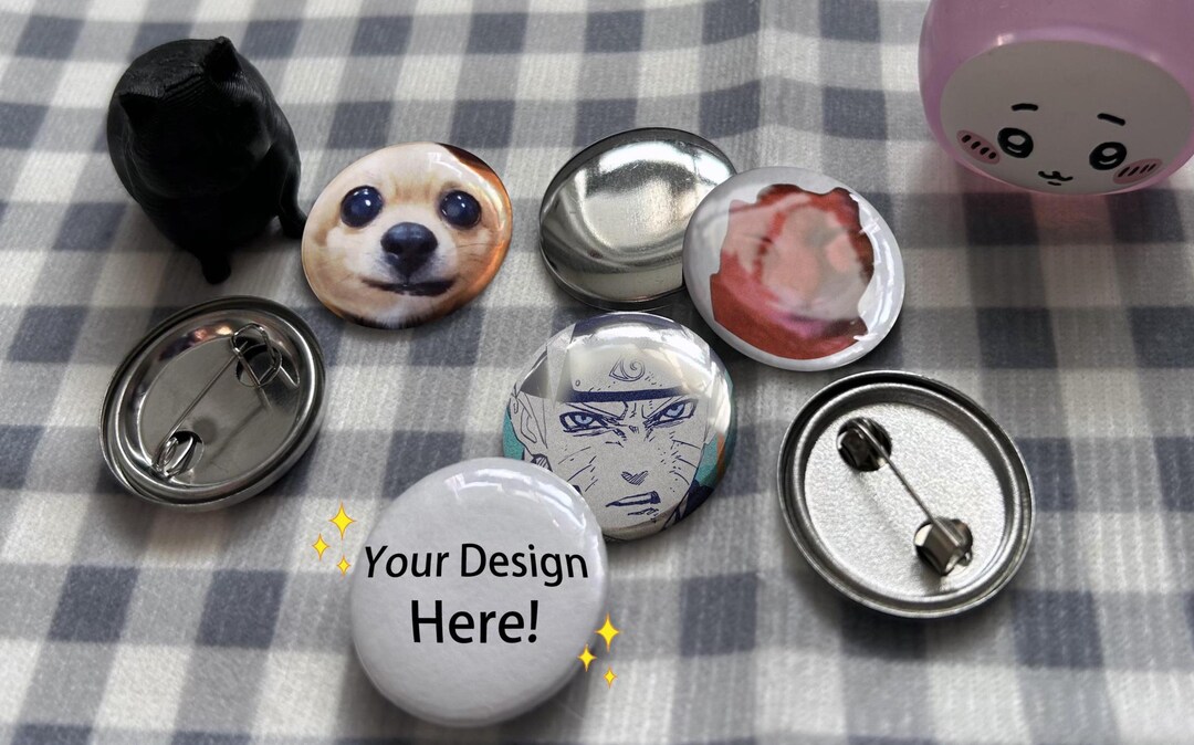 Customizable Holo Button Pins: Personalized Badges, 25mm - Etsy