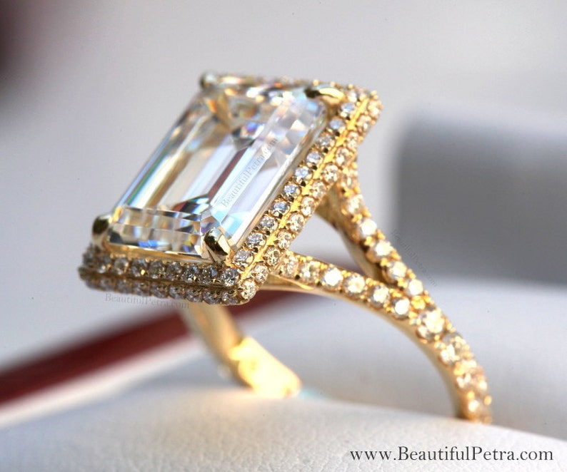 GIA Certified 4 Carat Emerald Cut Diamond Engagement Ring - Etsy