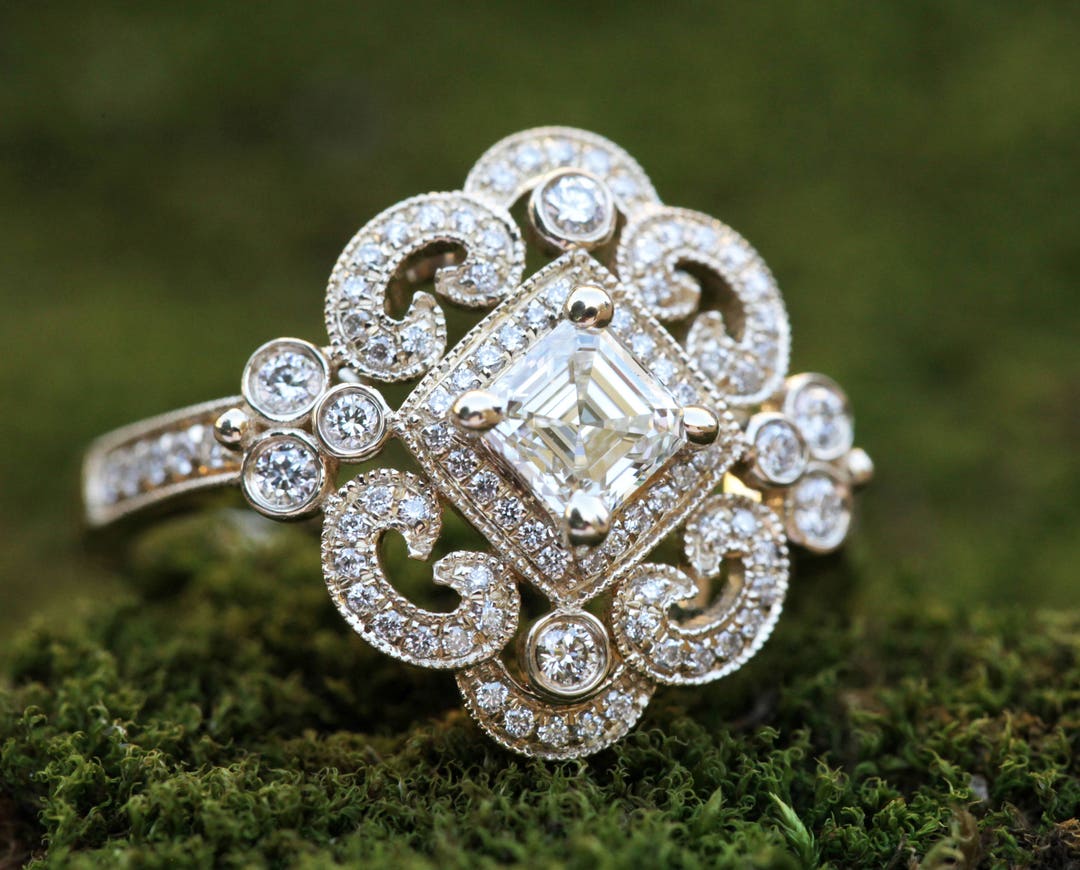 DUCHESS - Art Deco - GIA Certified Diamond Engagement Ring or Right ...