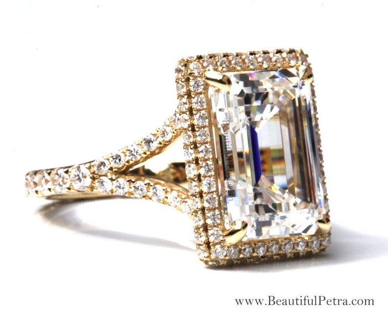 GIA Certified 4 Carat Emerald Cut Diamond Engagement Ring - Etsy