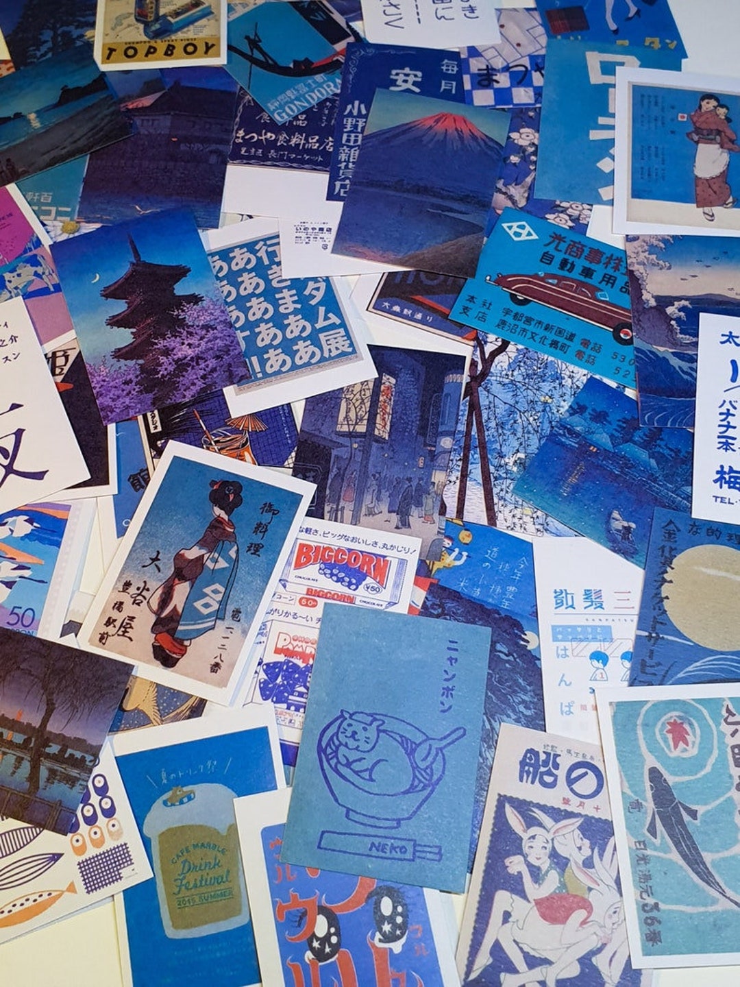 50 Blue Japanese, Tokyo, Anime Stickers for Scrapbooking Laptops Travel ...