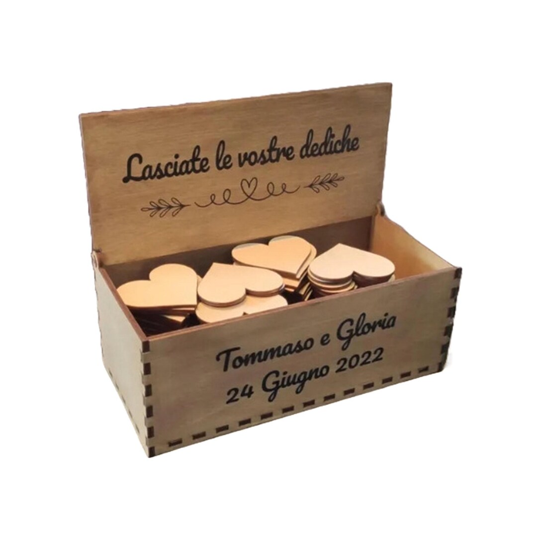 Personalized Wedding Dedication Box With Names, Date and Hearts - Etsy