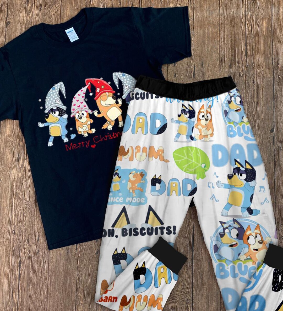 Bluey Christmas Pajamas Set, Personalized Family Pajamas, Family ...