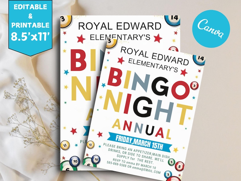 Editable Bingo Night Flyer Template, Family Game Night Invite ...