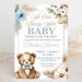 Teddy Bear Baby Shower Invitation: Editable Canva Template - Etsy