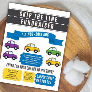 Skip the Line Fundraiser Flyer Template, Sport Fundraiser Idea, School ...