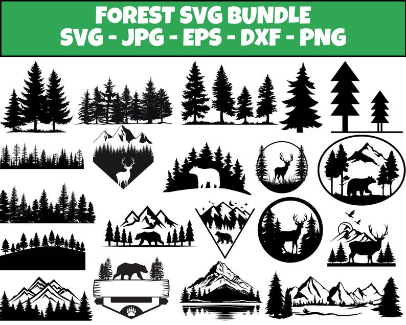 Forest SVG Bundle, Forest Monogram, Forest Dxf,forest Png,forest Vector ...