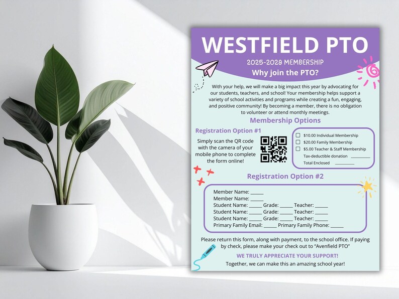 Editable PTA PTO Membership Contest Flyer Template: Recruitment ...