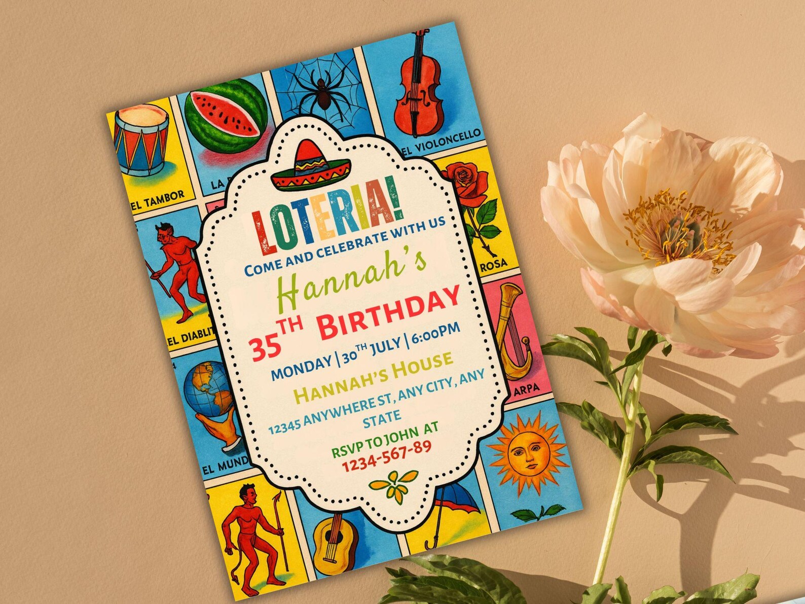 Loteria Birthday Party Customizable Invitation, Loteria Party Invite ...