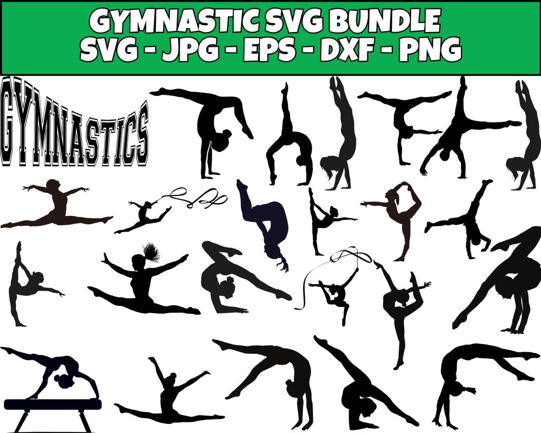 Gymnastics SVG Bundle: Clipart, Cut Files for Cricut (digital Download ...
