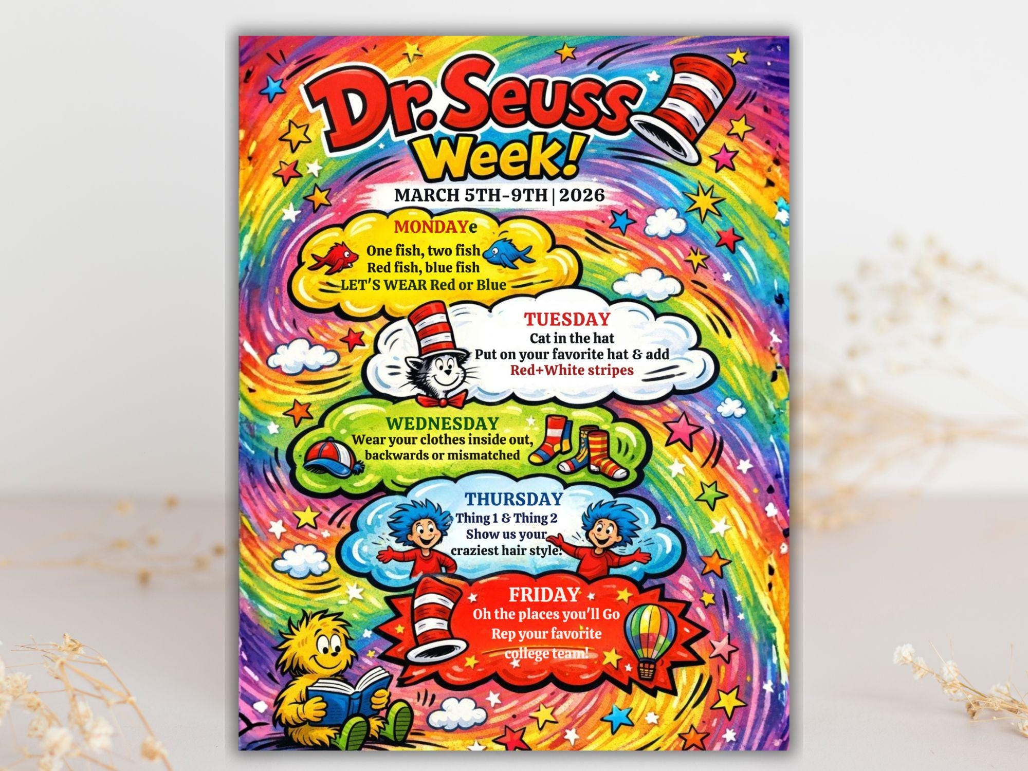 Editable Dr. Seuss Template | School Reading Flyer | Printable ...