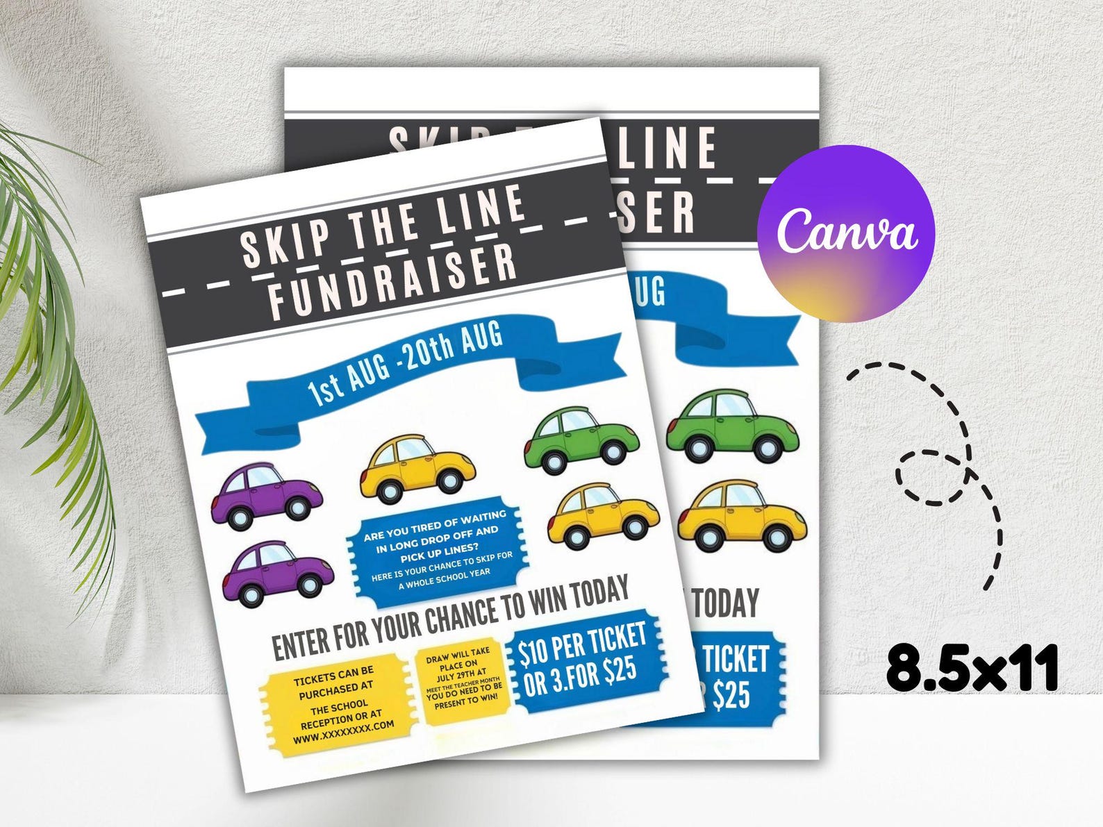 Skip the Line Fundraiser Flyer Template: School PTO PTA (editable Canva ...