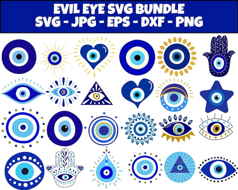 Evil Eye SVG Bundle: Ojo Turco, Hamsa Clipart (digital Download) - Etsy