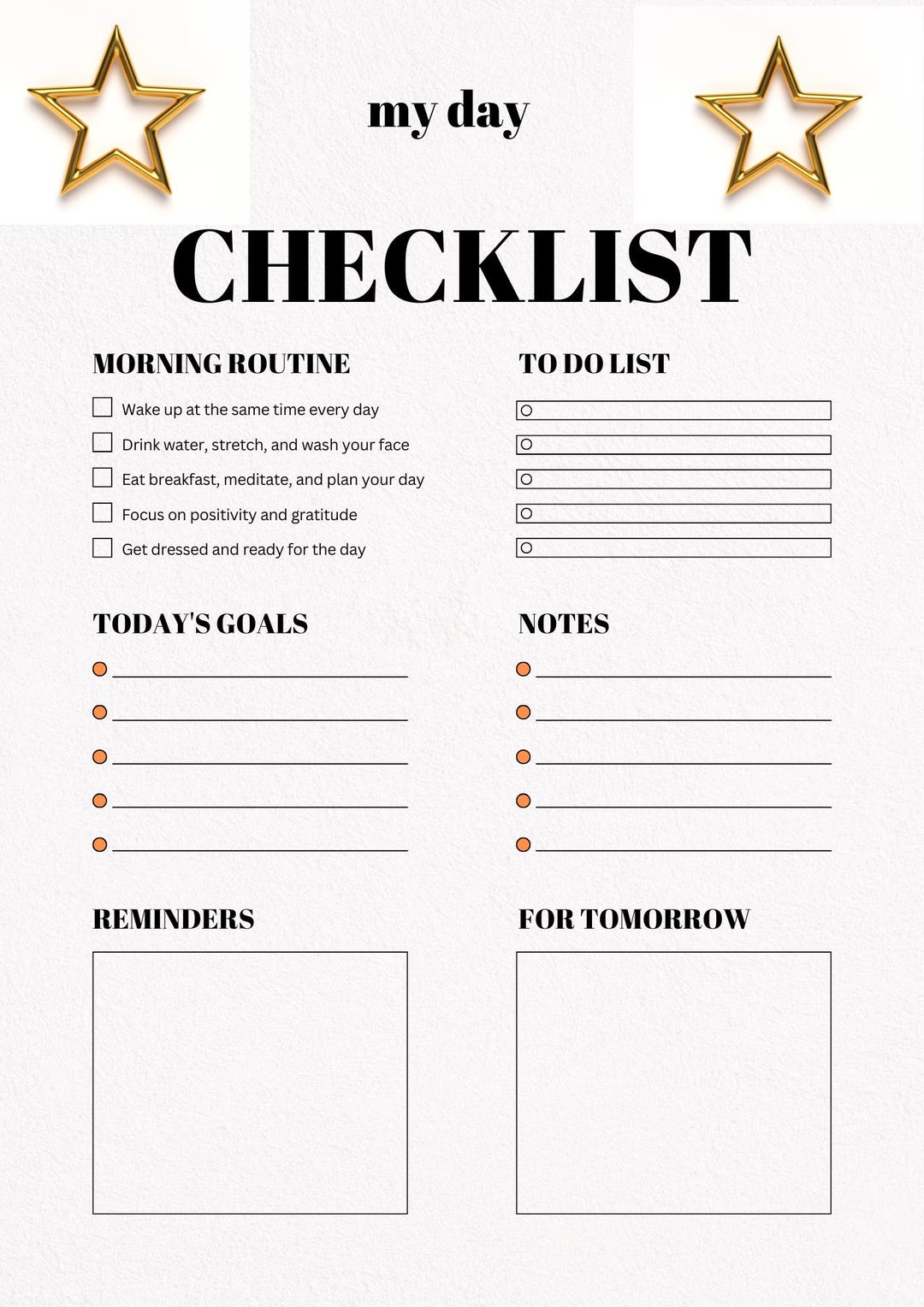 My Day Checklist Printable - Etsy