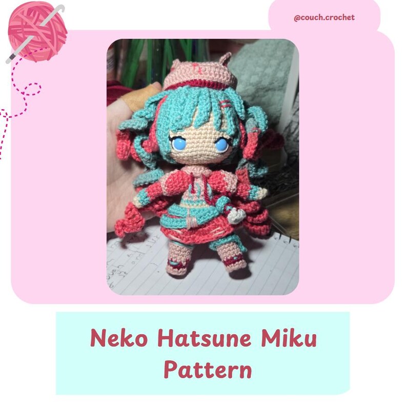 Neko Miku PATTERN - Etsy
